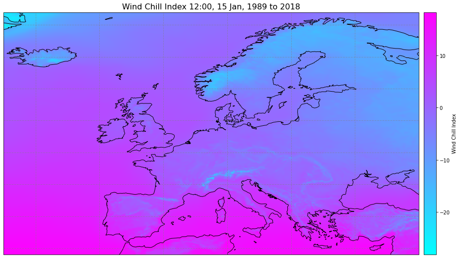 Wind chill index with reanalysis data — Jupyterbook template